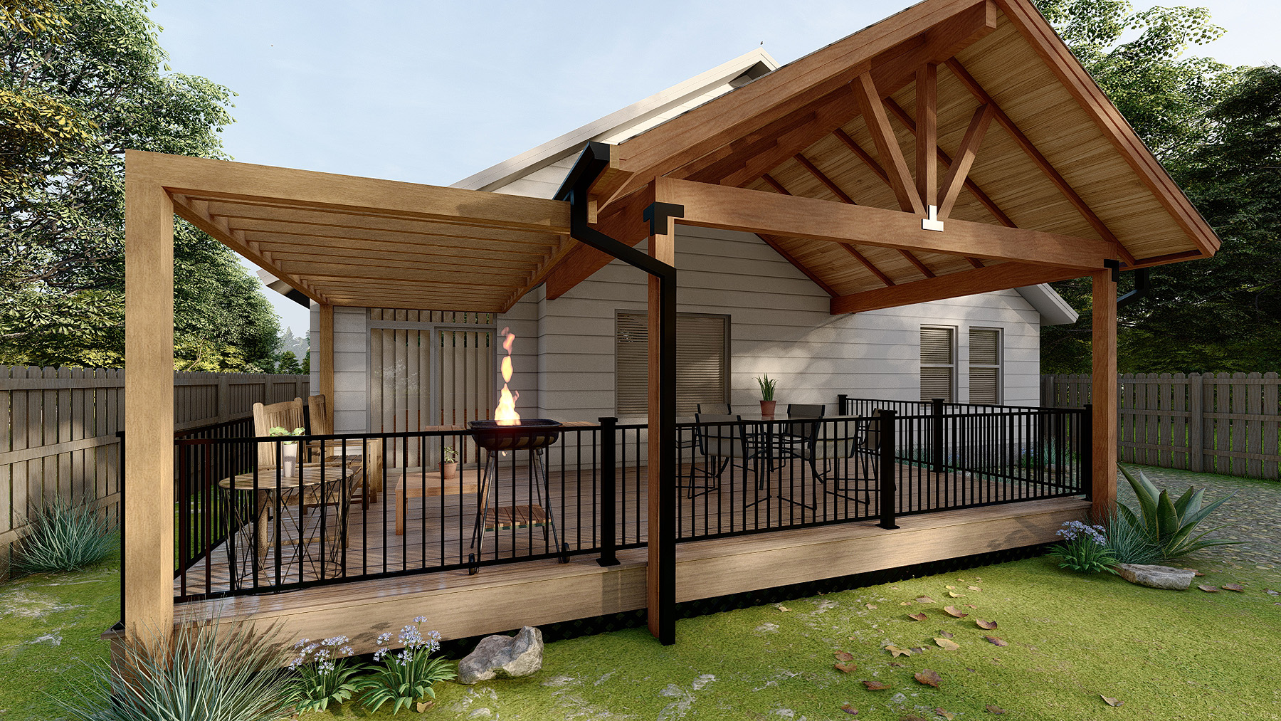 Wood Frame Patio Covers - Cascade Fence & Deck